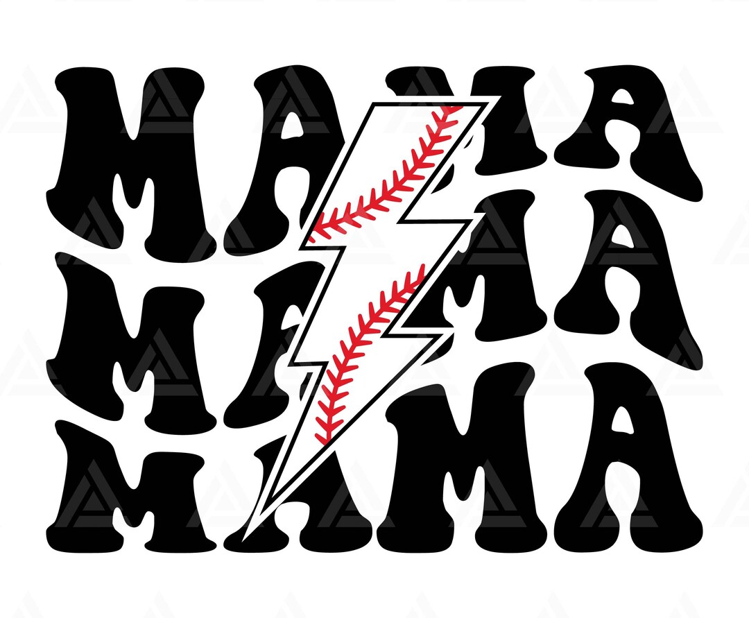 Mama Svg, Baseball Lightning Bolt Svg, Mama Png, Baseball Mom T-shirt ...