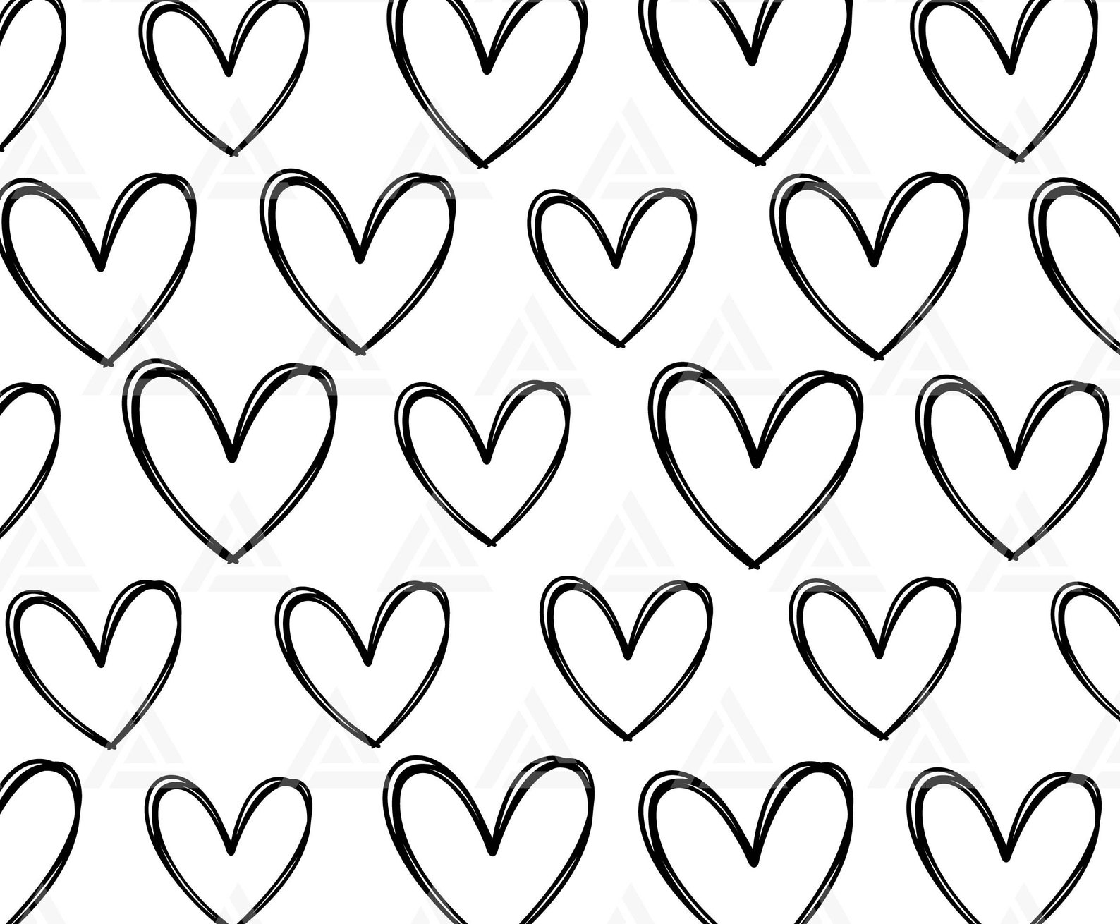 Hand Drawn Heart Pattern Svg Sketch Heart Pattern Svg Doodle - Etsy