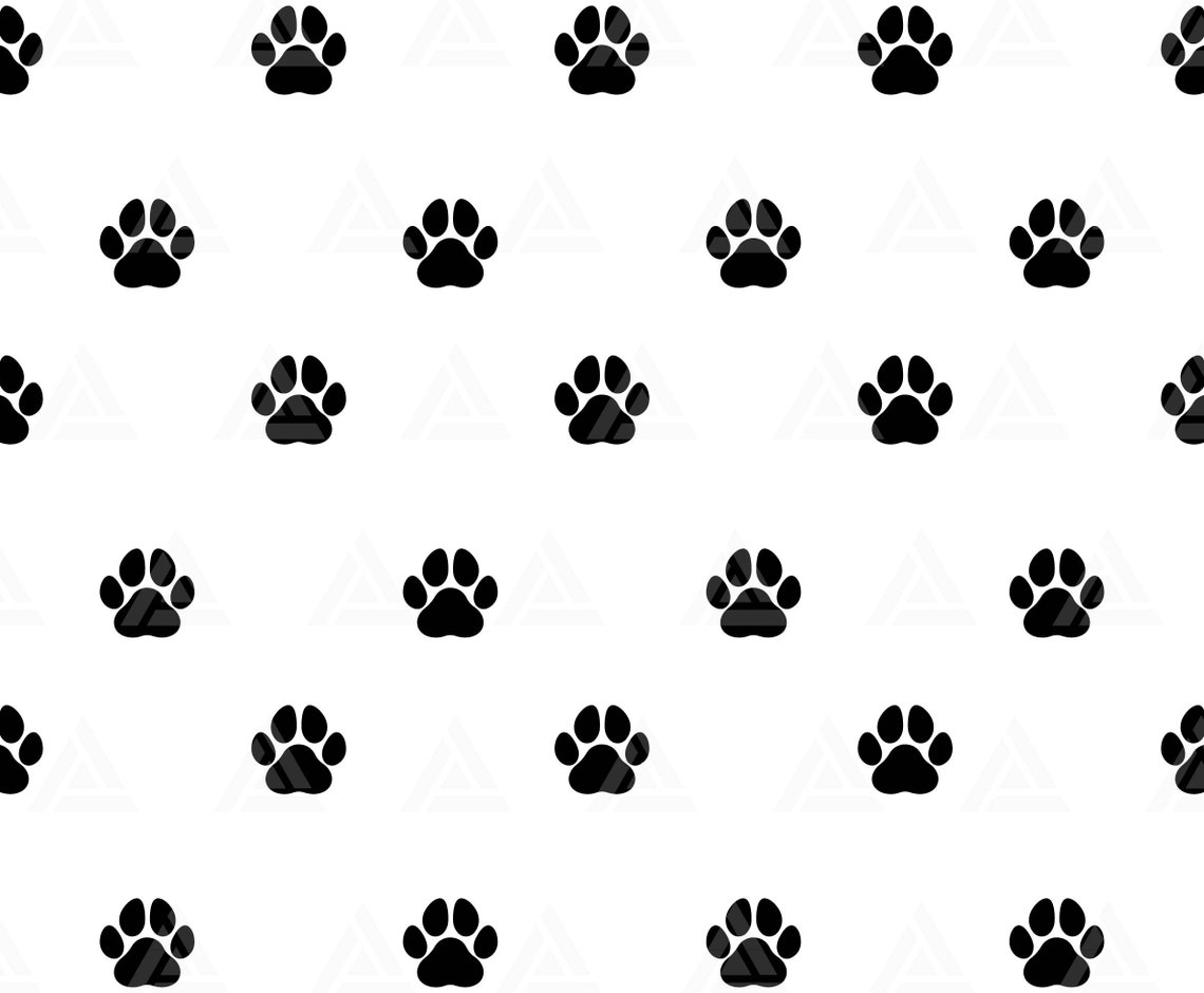 Dog Paw Print Pattern Svg, Seamless Puppy Footprint Pattern, Dog Lover ...