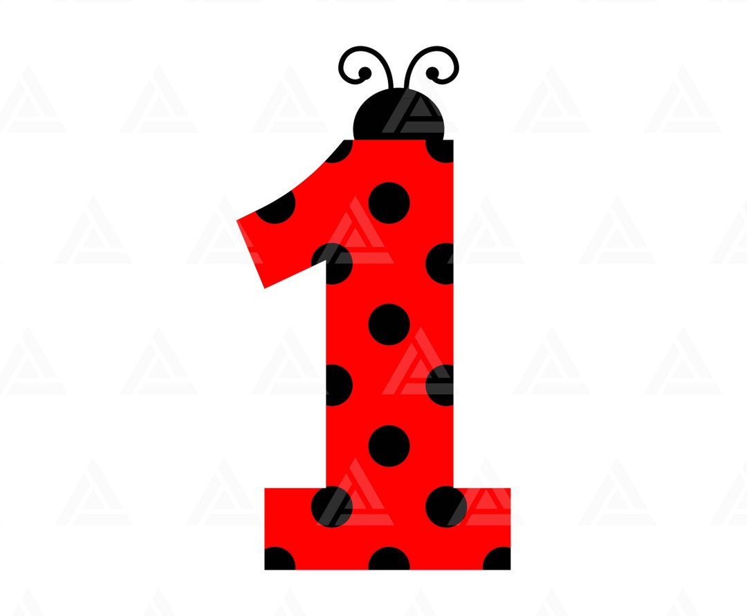 Ladybug Number One Svg, First Birthday Svg, 1st Bday Svg, Ladybug ...