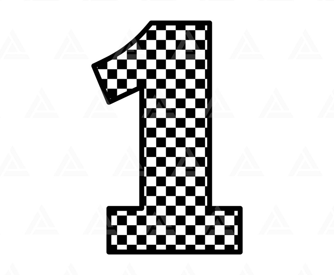 Checkered Number One Svg, Checkered 1 Svg, Checkerboard Svg, Checkers ...
