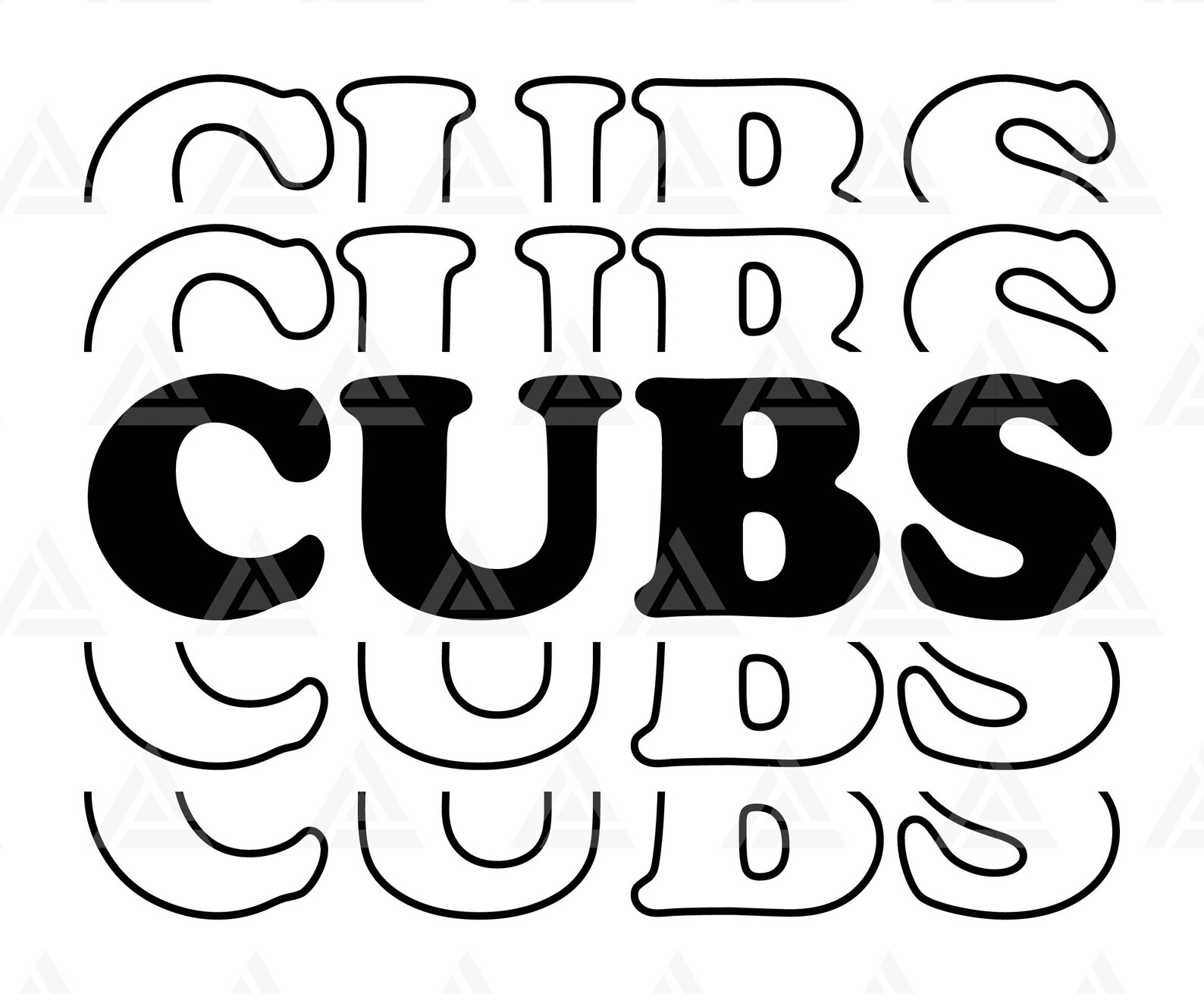 Cubs Stacked Svg Cubs Layered Svg Run Cubs Svg Go Team Svg - Etsy
