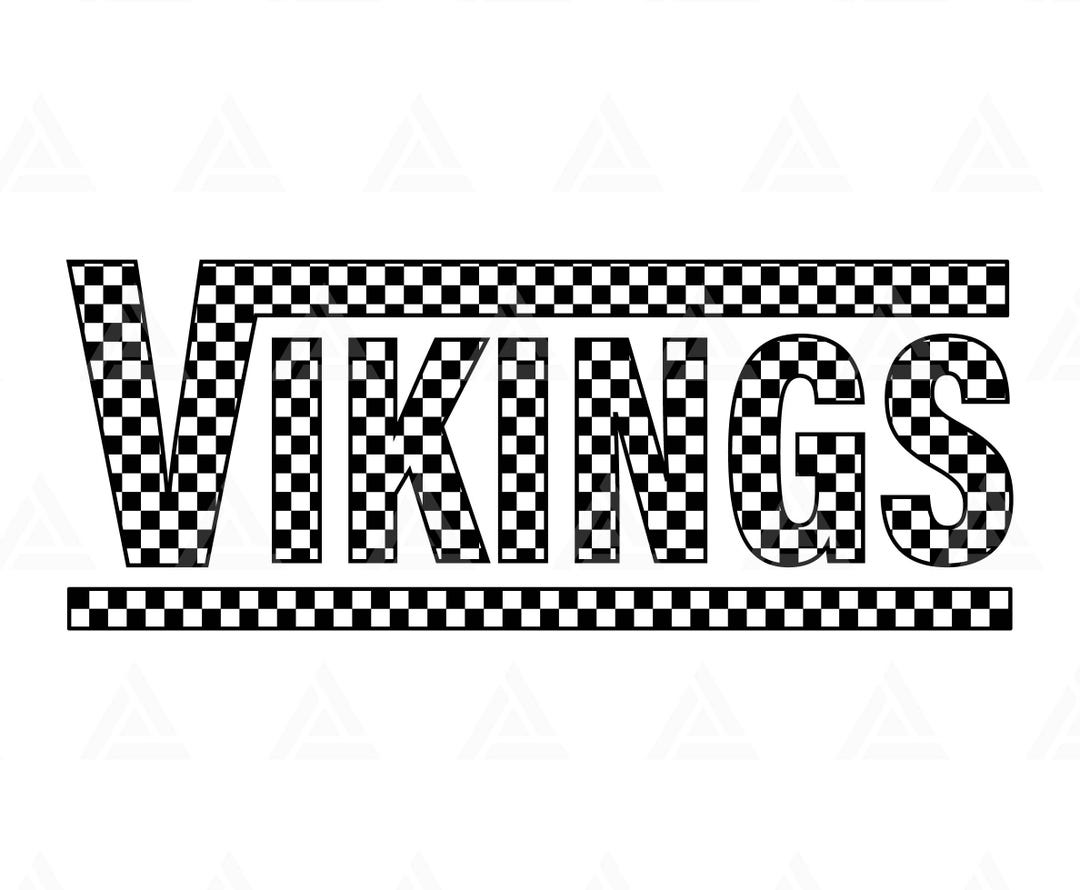 Checkered Vikings Svg, Go Vikings Team Svg, Run Vikings Svg, Game Day ...