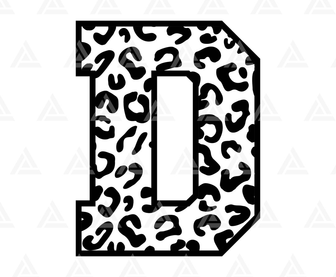 Leopard D Letter Monogram Svg, Cheetah D Letter Svg, Leopard Font ...
