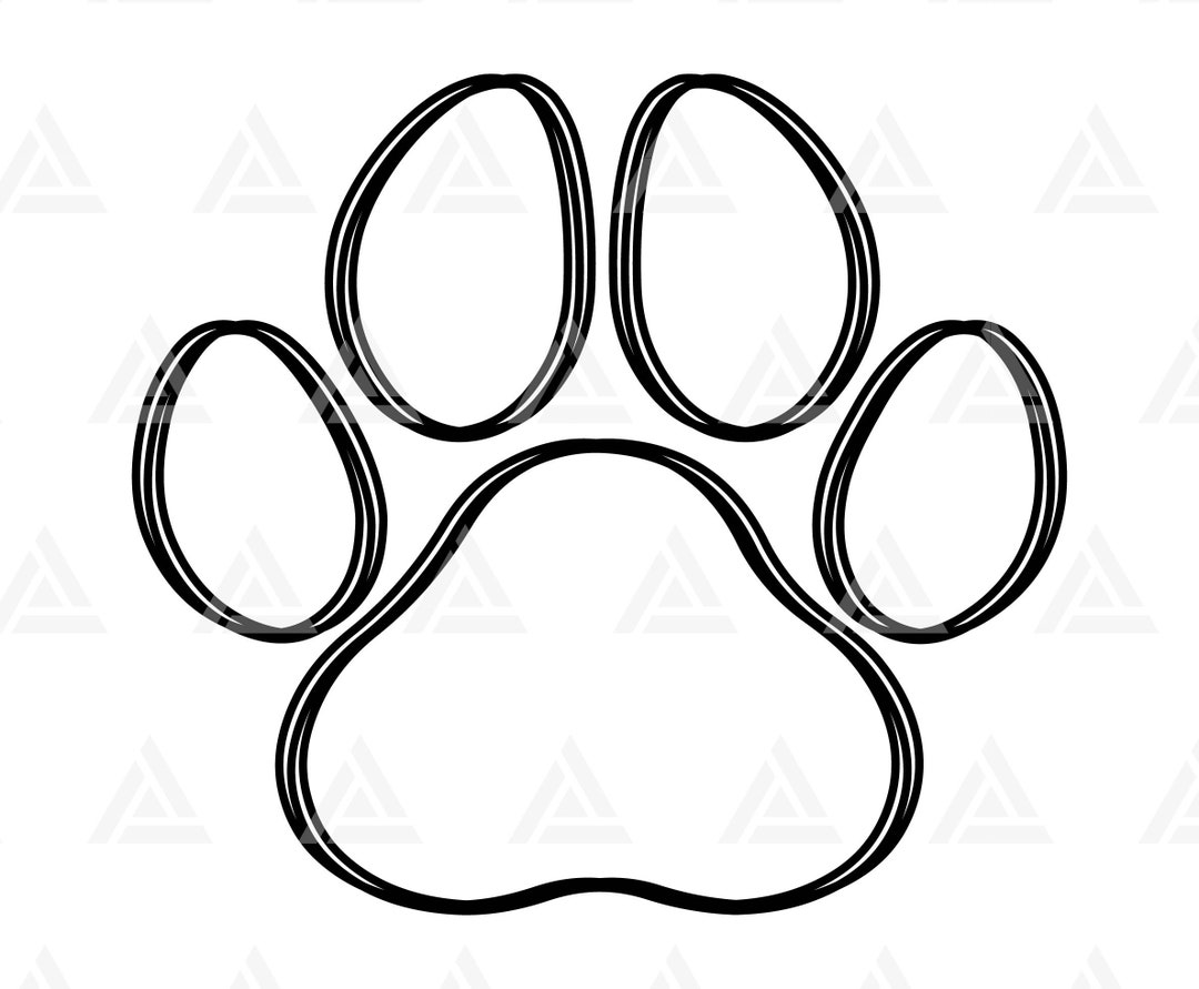 Scribble Paw Print Svg, Doodle Dog Paw Print Svg, Hand Drawn Paw Print ...