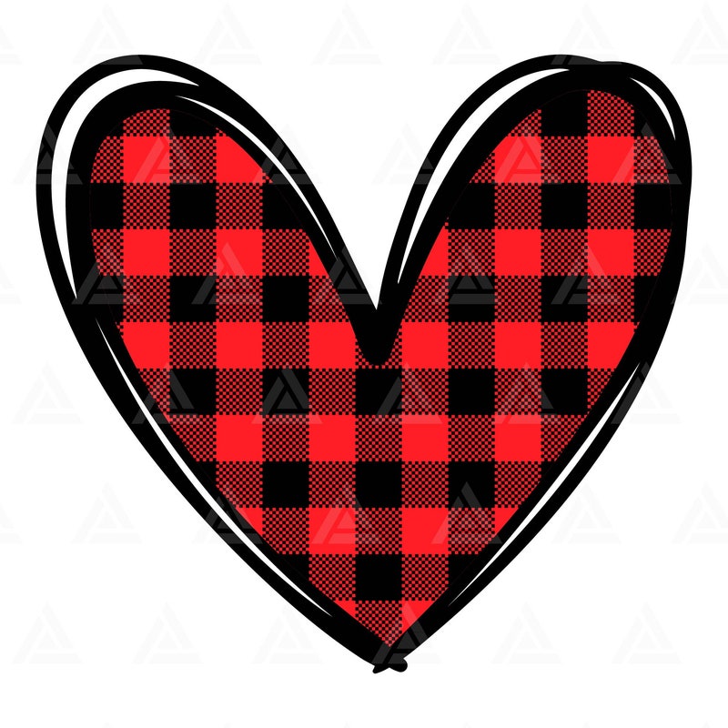 Plaid Heart Svg - Etsy