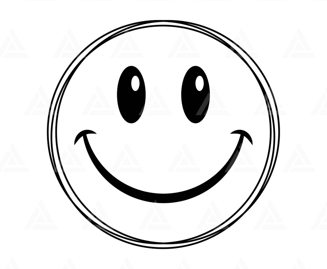 Happy Face Svg, Scribble Happy Face Png, Happy Face Clipart, Retro ...