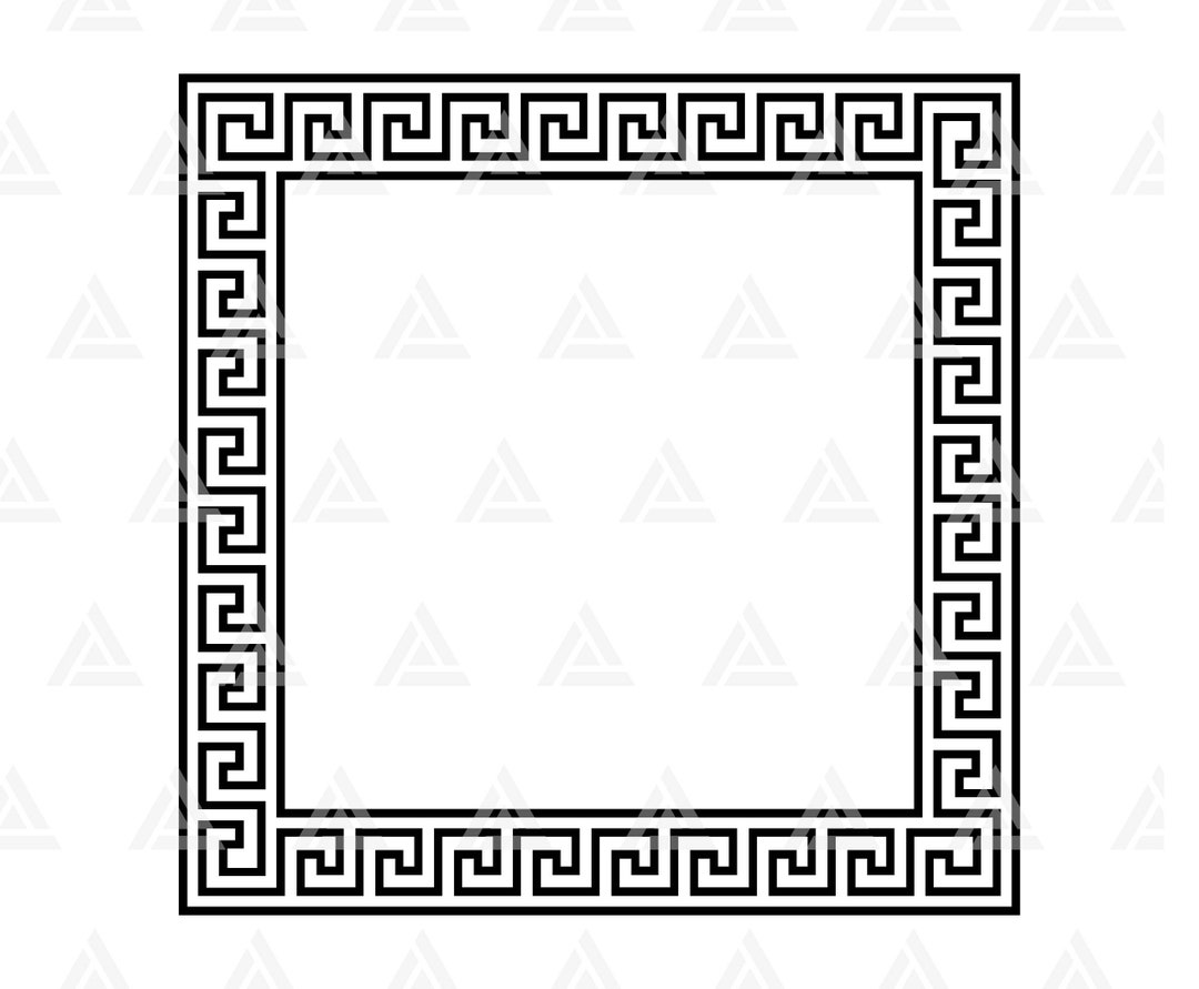 Square Greek Key Frame Svg, Greek Wave Monogram Svg, Greek Border ...
