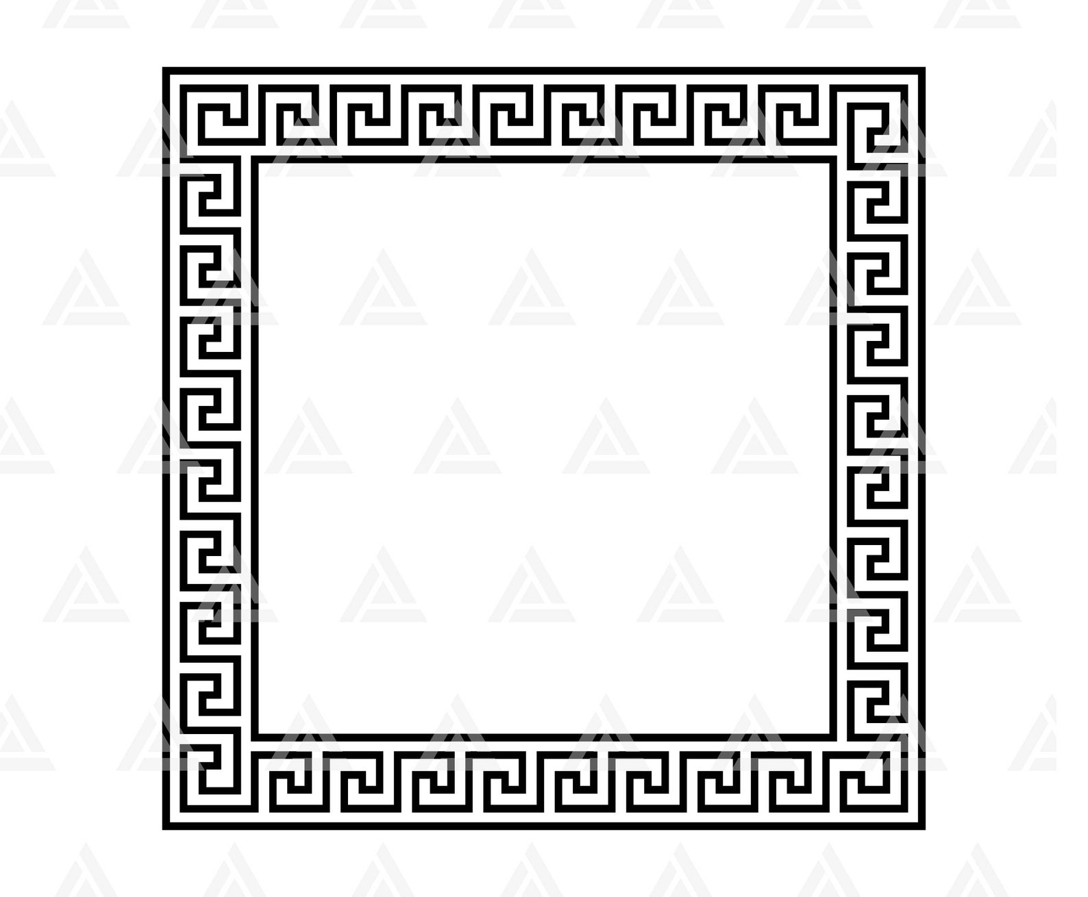 Square Greek Key Frame Svg Greek Wave Monogram Svg Greek | Etsy