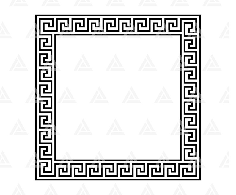 Square Greek Key Frame Svg Greek Wave Monogram Svg Greek - Etsy