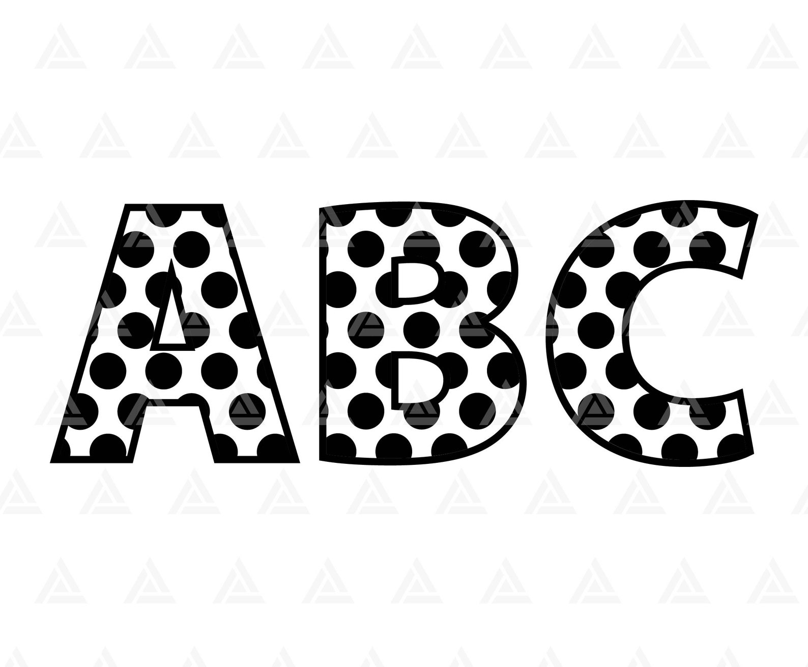 Polka Dot Alphabet Svg, Polka Dot Font, Polka Dot Uppercase Letters ...
