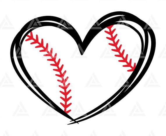 Baseball Heart Svg Baseball Stitch Baseball Mom Shirt - Etsy