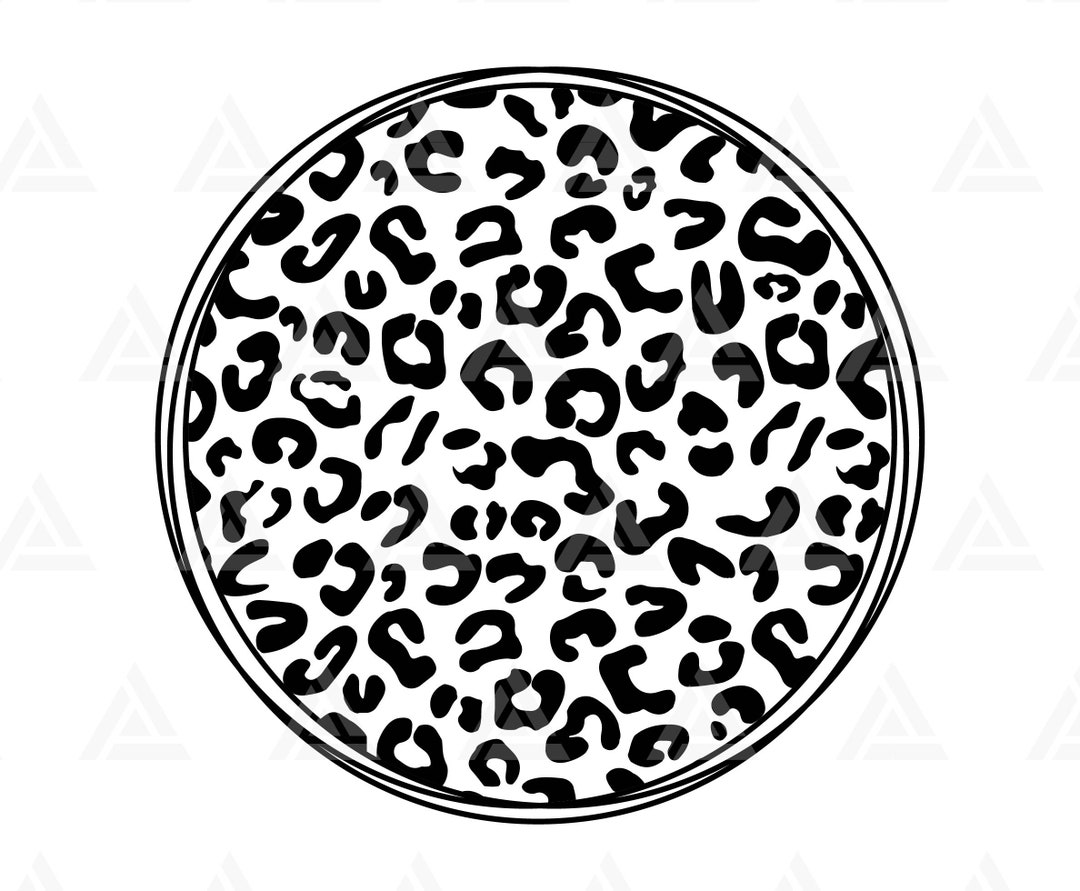 Leopard Print Circle Monogram Svg, Cheetah Spots Svg, Scribble Circle ...