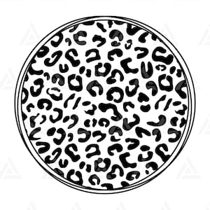 Leopard Print Circle Monogram Svg, Cheetah Spots Svg, Scribble Circle ...