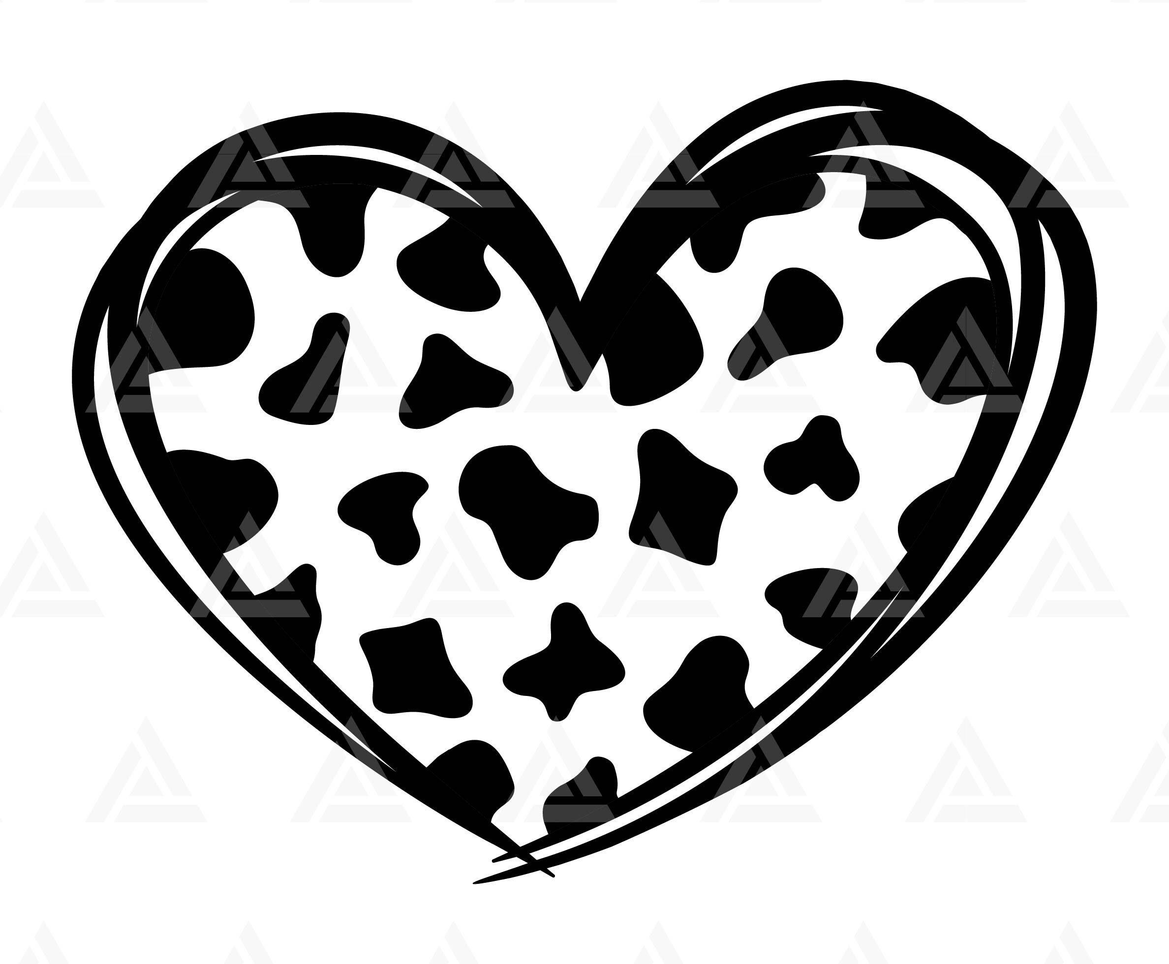 Cow Print Heart Svg Cow Spots Pattern Svg Hand Drawn Heart - Etsy UK