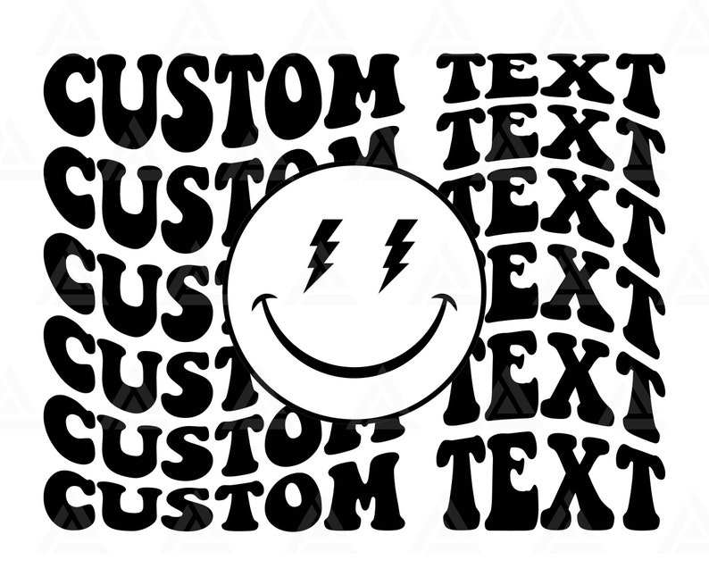 Custom Stacked Wavy Text Svg Personalized Wavy Retro Text Etsy