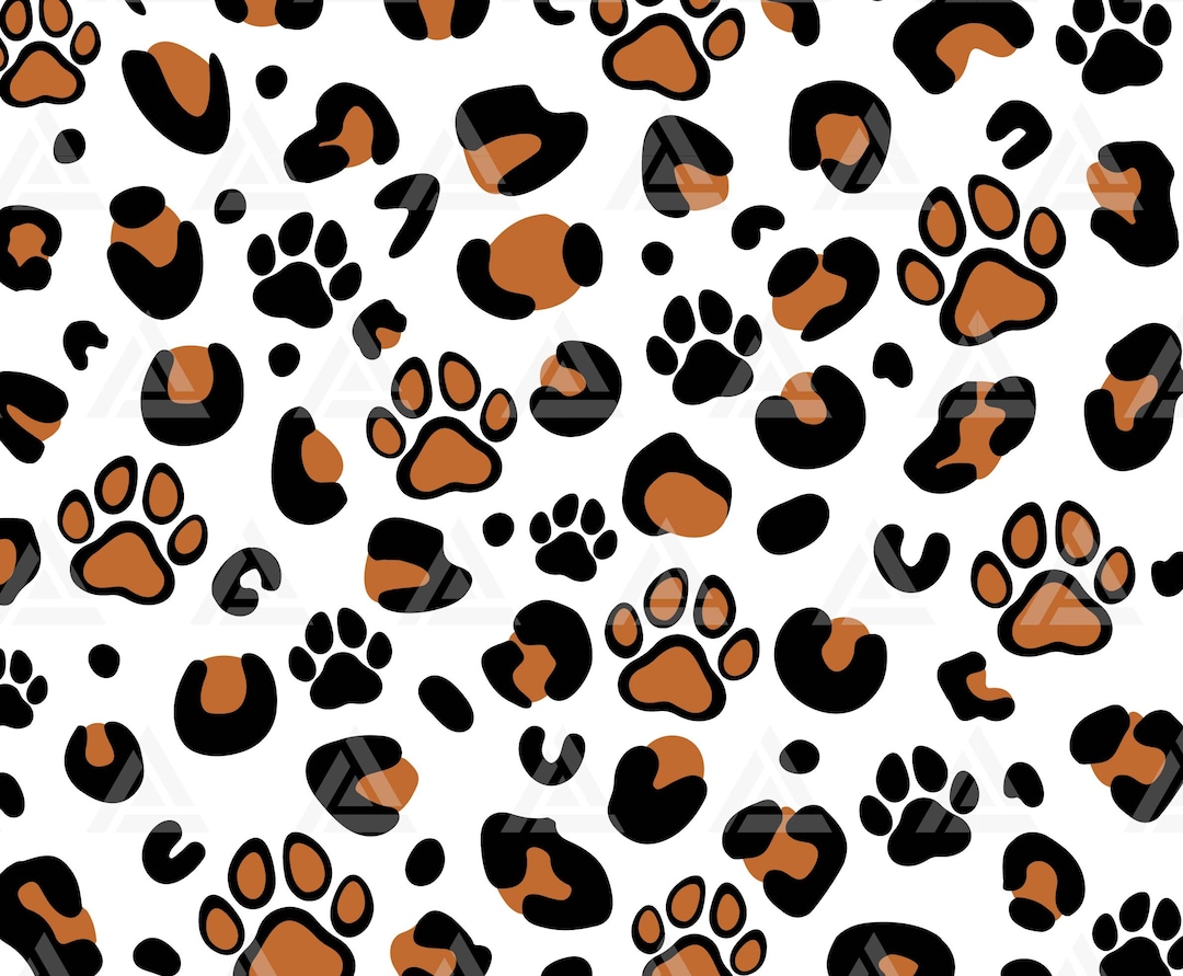 Dog Paw Leopard Pattern Svg, Leopard Print Svg, Dog Lover Svg, Cheetah ...