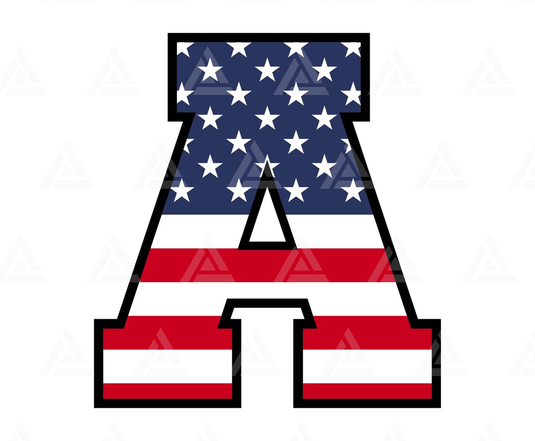 Letter A American Flag Svg, USA Flag Svg, Initial Letter, Letter ...