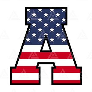 Letter A American Flag Svg, USA Flag Svg, Initial Letter, Letter ...