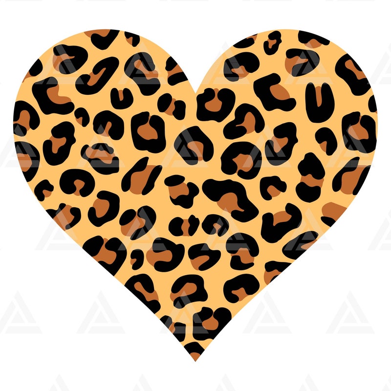 Leopard Heart Svg - Etsy