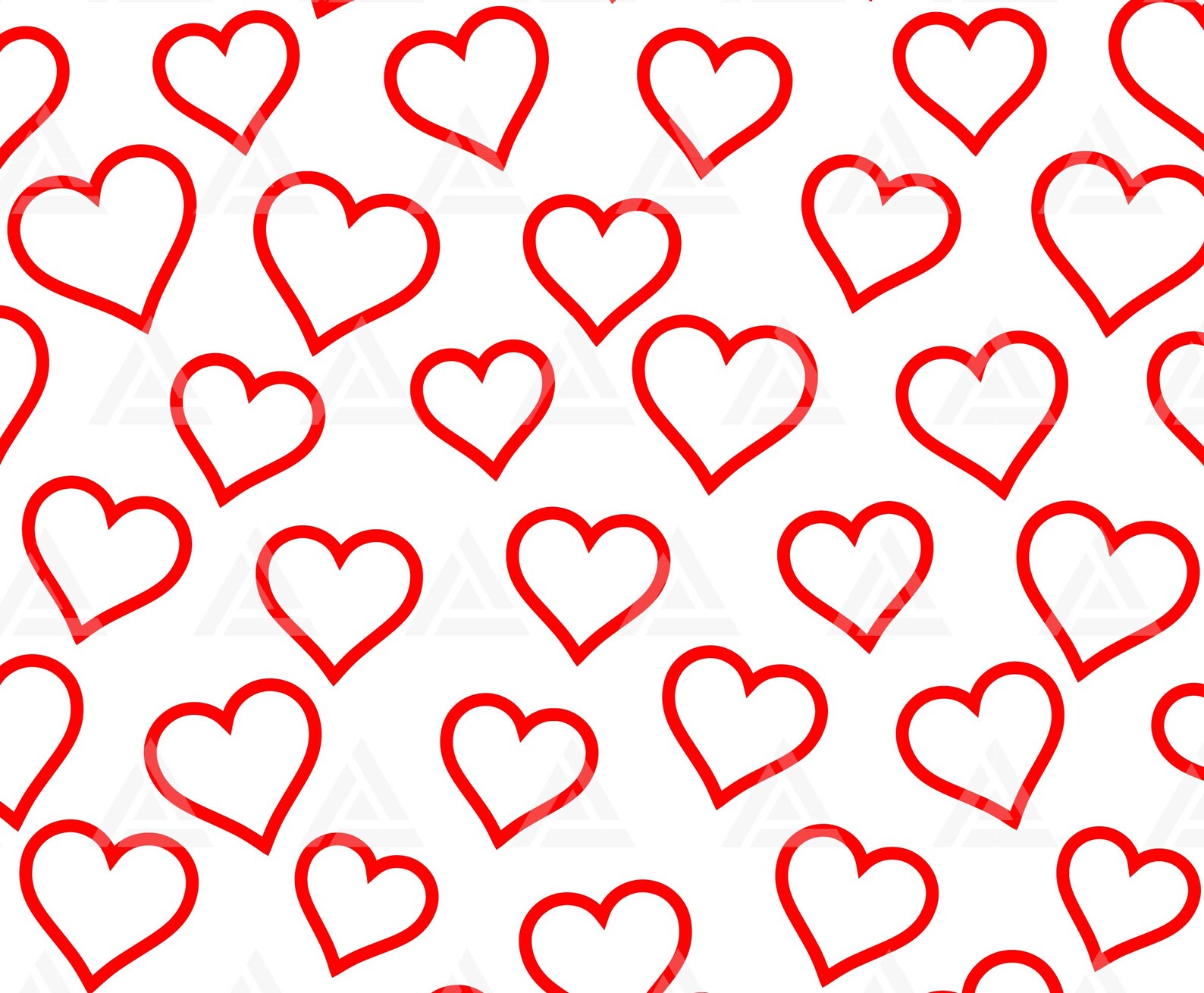 Outline Red Heart Pattern Svg Love Svg Valentine's Day - Etsy