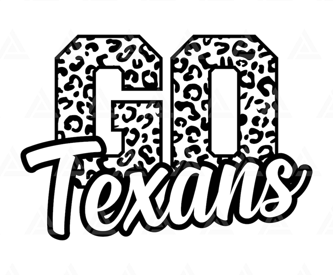 Go Texans Leopard Svg, Go Texans Football Svg, Run Texans Svg, Cheer ...