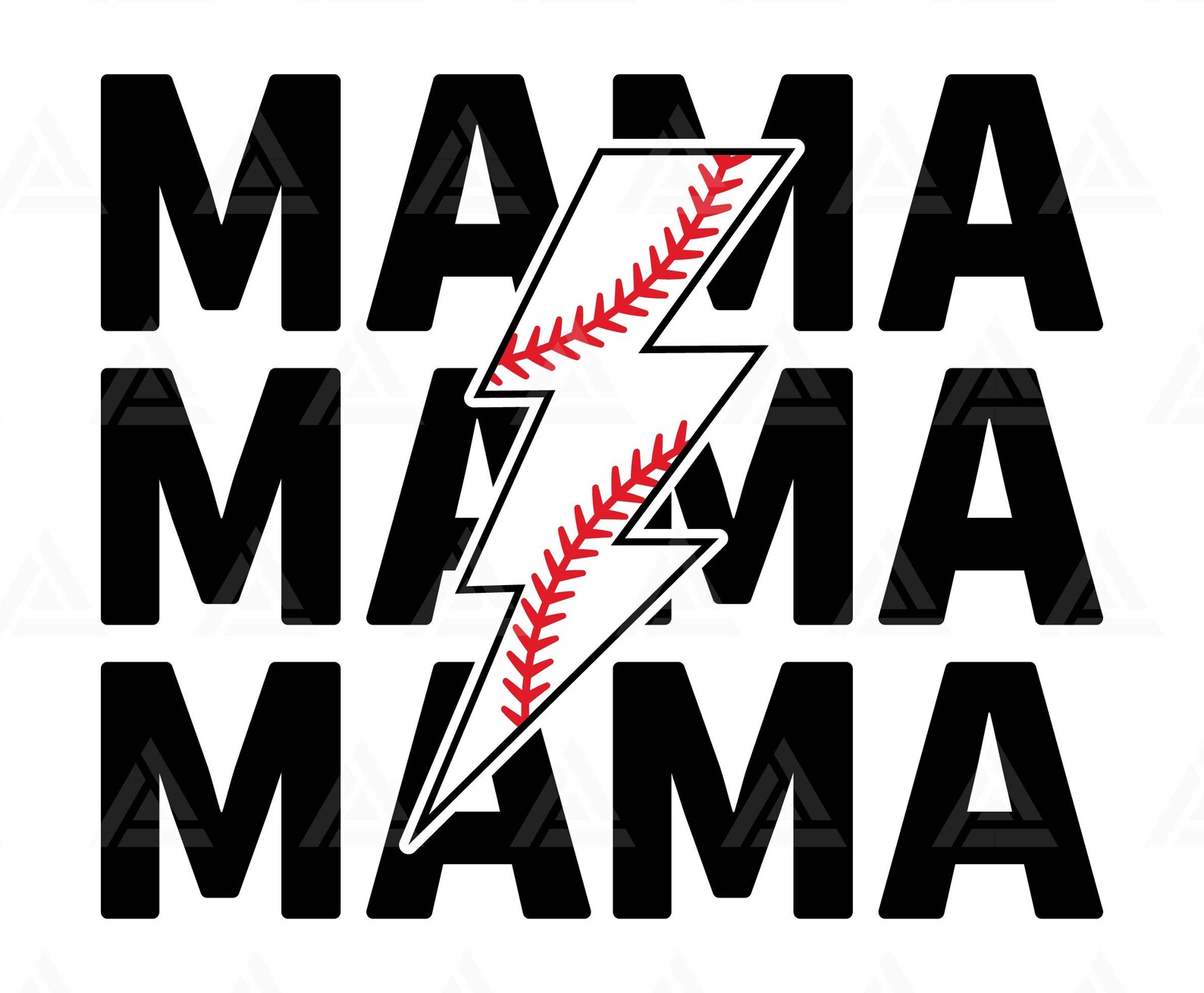 Mama Svg, Baseball Lightning Bolt Svg, Mama Png, Baseball Mom T-shirt ...