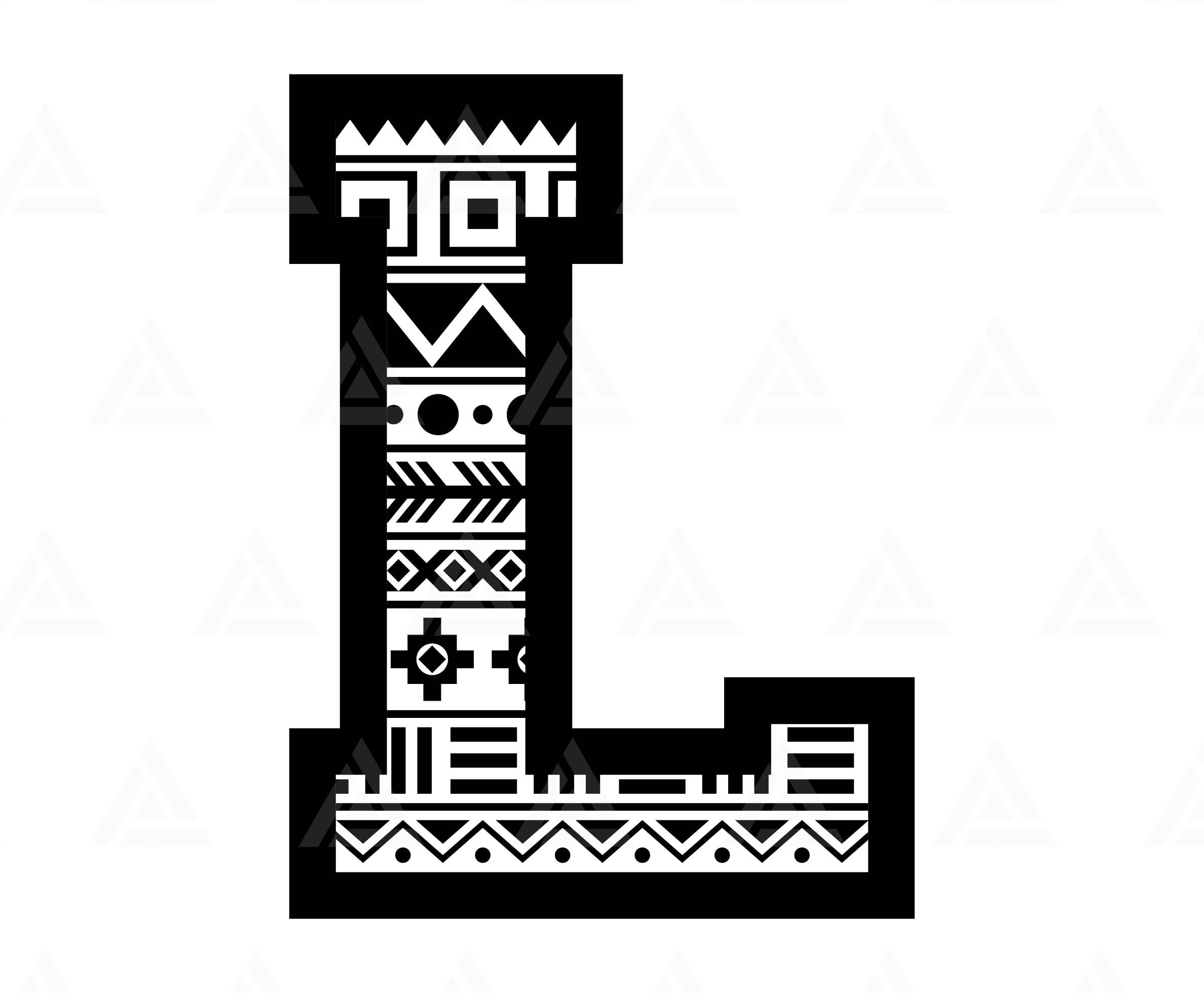 Letra l tribal svg letra l azteca svg alfabeto azteca - Etsy España
