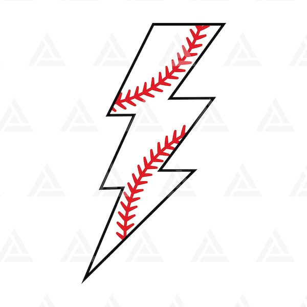 Baseball and Softball Lightning Bolt Svg - Etsy
