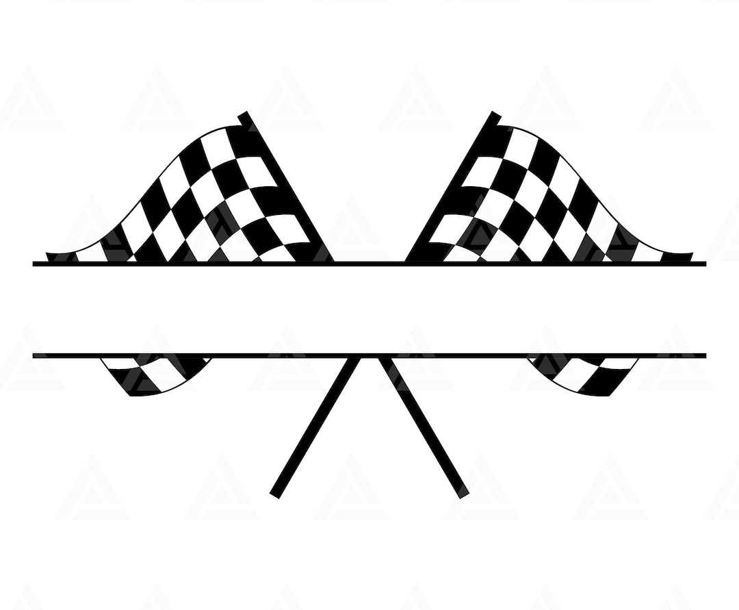 Racing Flag Monogram Svg, Crossed Race Flags Svg, Race Finish Flag, Motorcycle, Motocross. Cut ...