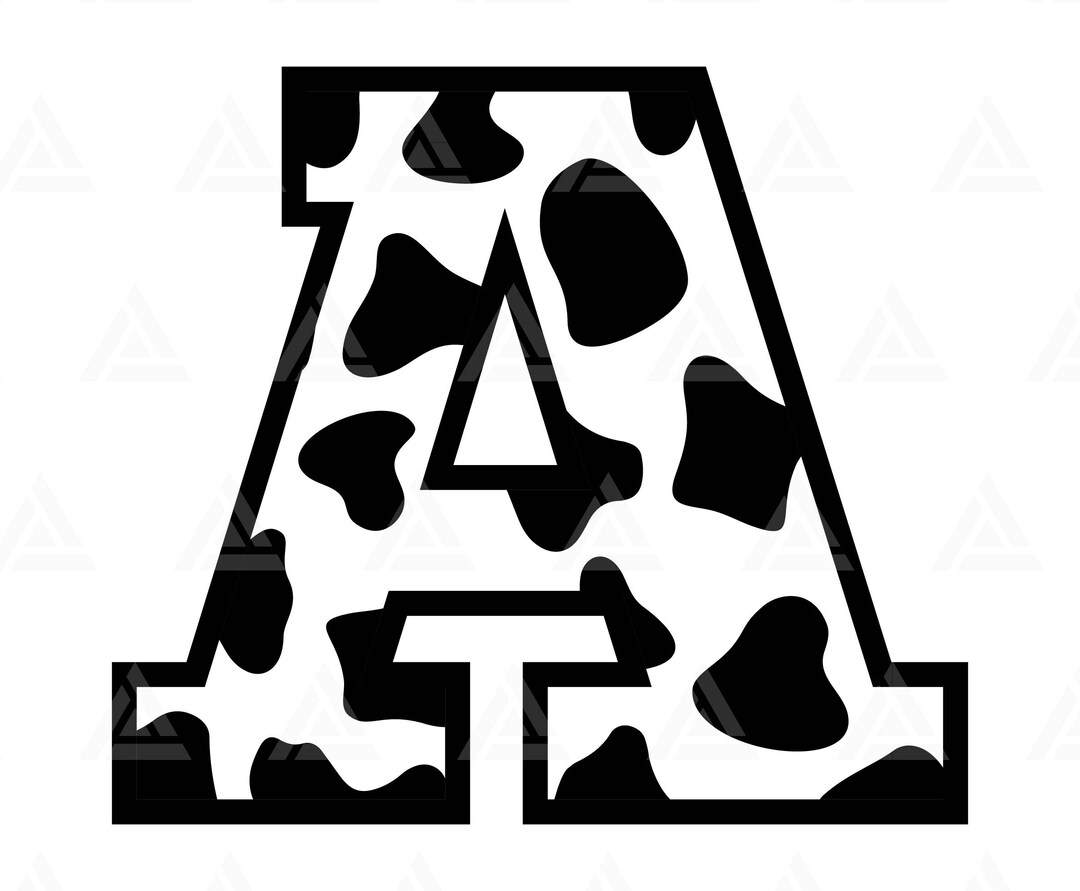 Cow A Letter Monogram Svg Cow Spots Font Svg Cow Alphabet Svg cow-a-letter-monogram-svg-cow-spots-font-svg-cow-alphabet-svg