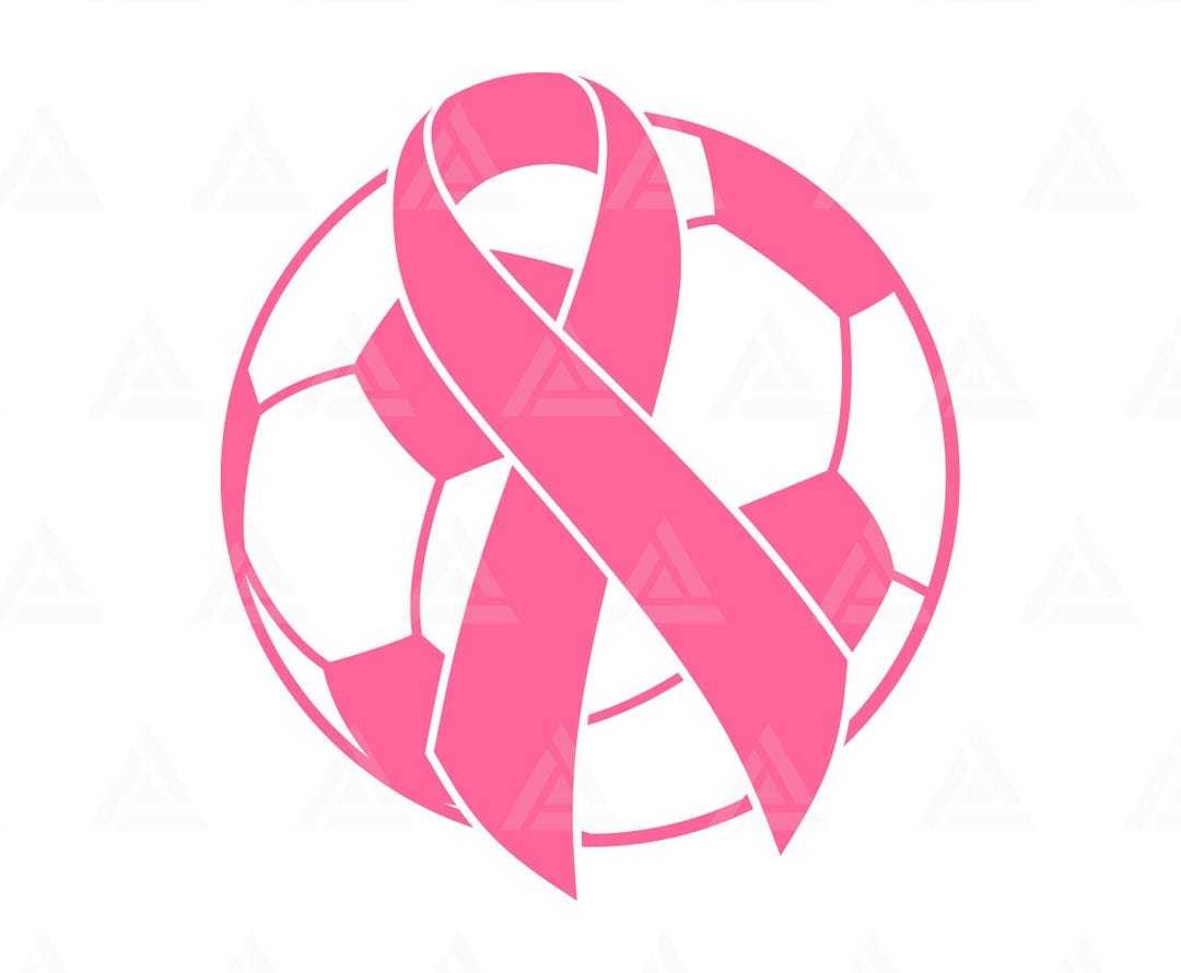 Pink Ribbon Soccer Svg, Breast Cancer Awareness Svg, Hope Ribbon ...