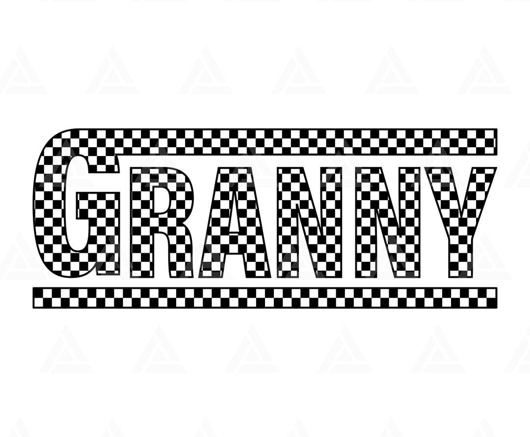 Checkered Granny Svg, Granny Png, Racing Grandma T-shirt Design, Retro ...