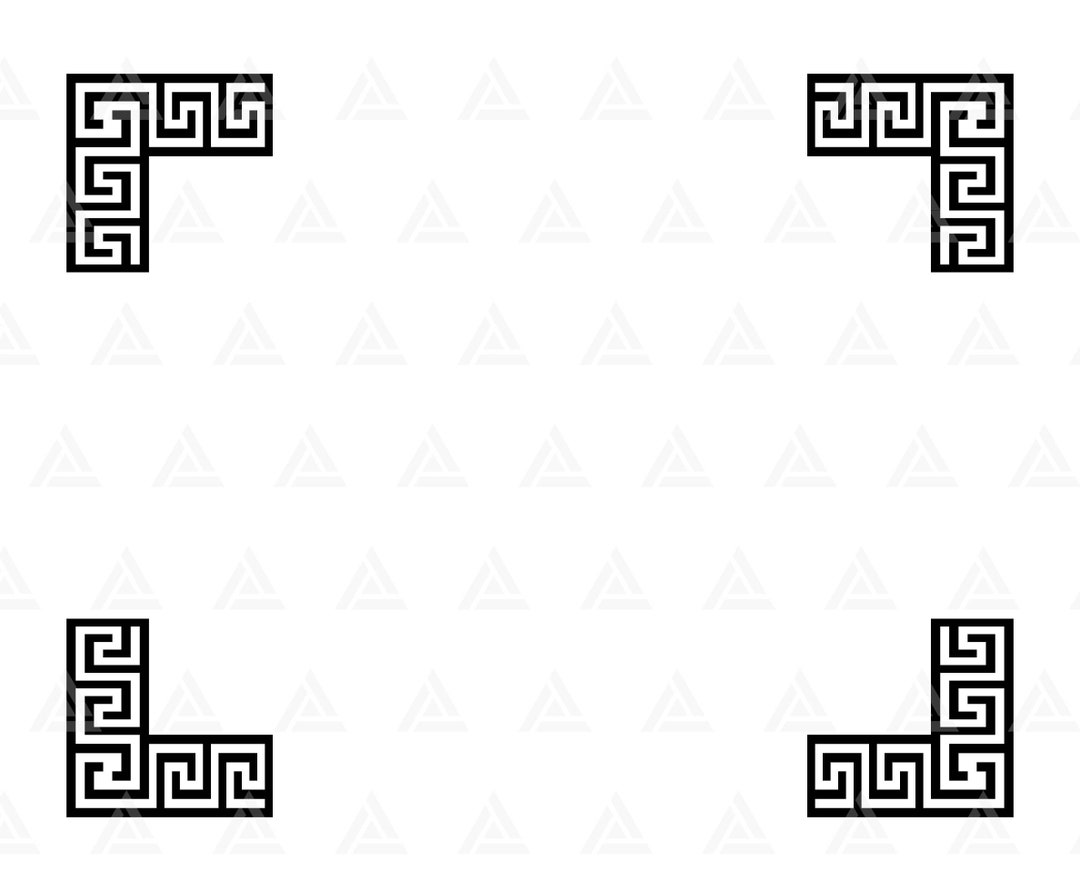 Rectangle Greek Key Frame Svg, Greek Wave Monogram, Greek Border Svg ...