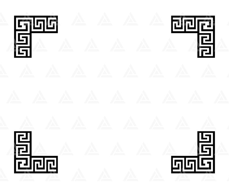 Rectangle Greek Key Frame Svg Greek Wave Monogram Greek | Etsy