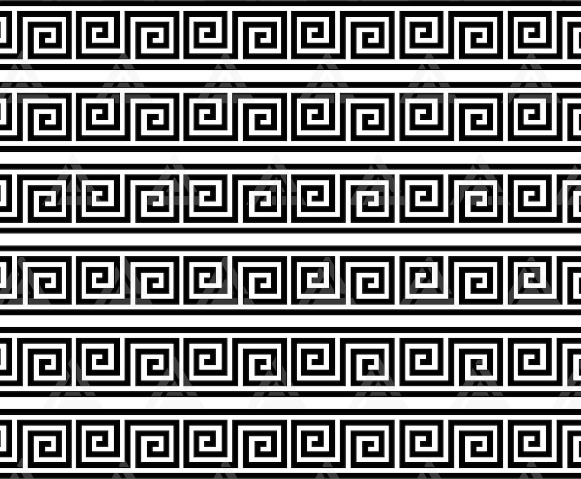 Ancient Greek Wave Pattern Svg, Roman Meander Pattern, Geometric ...