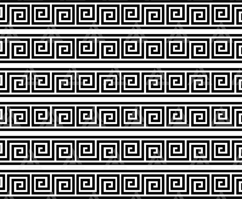 Ancient Greek Wave Pattern Svg, Roman Meander Pattern, Geometric ...