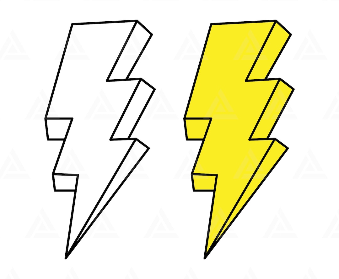 Yellow Lightning Bolt Svg, Lightning Bolt Png, Thunder Svg, Flash Svg ...