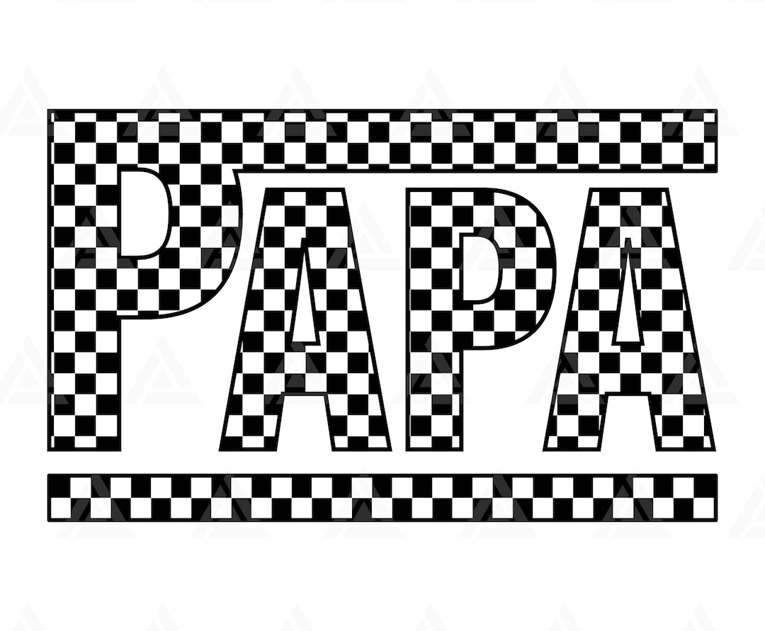 Checkered Papa Svg, Papa Png, Racing Papa T-shirt Design, Race Papa ...