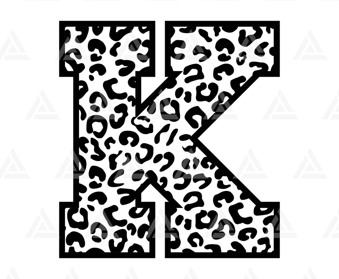 Leopard K Letter Monogram Svg, Cheetah K Letter Svg, Leopard Font ...