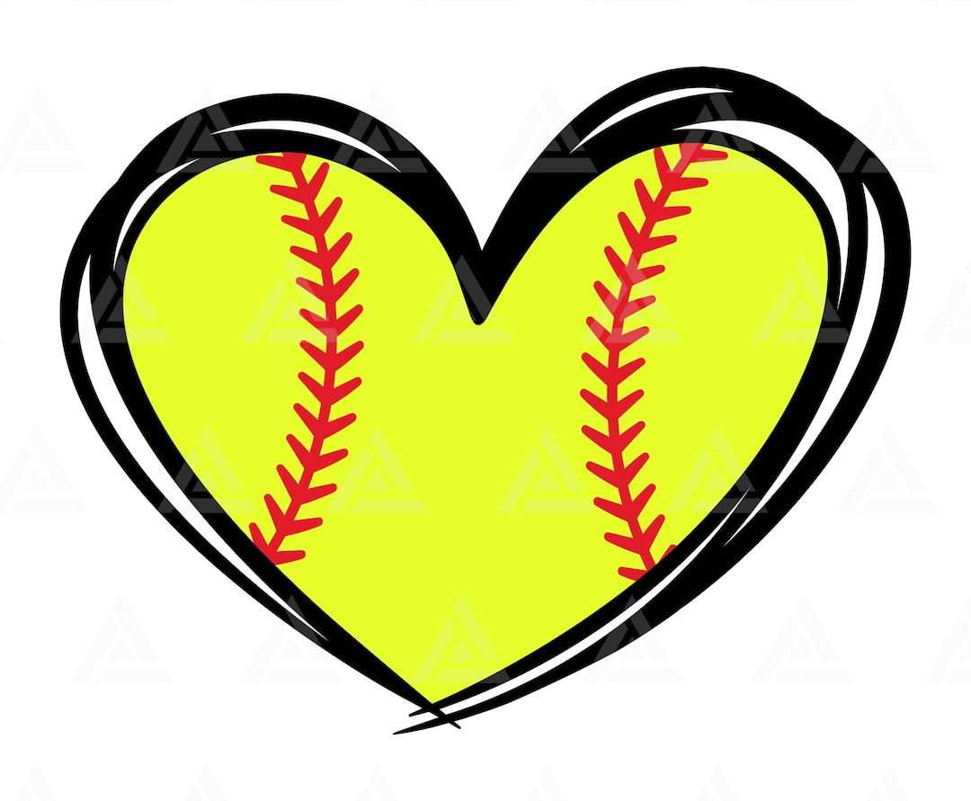 Softball Heart Svg Baseball Svg Red Stitch Softball Cheer Mom Shirt