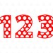 Red Polka Dot Numbers Svg, Kids Polka Dot Font, Polka Birthday Numbers ...