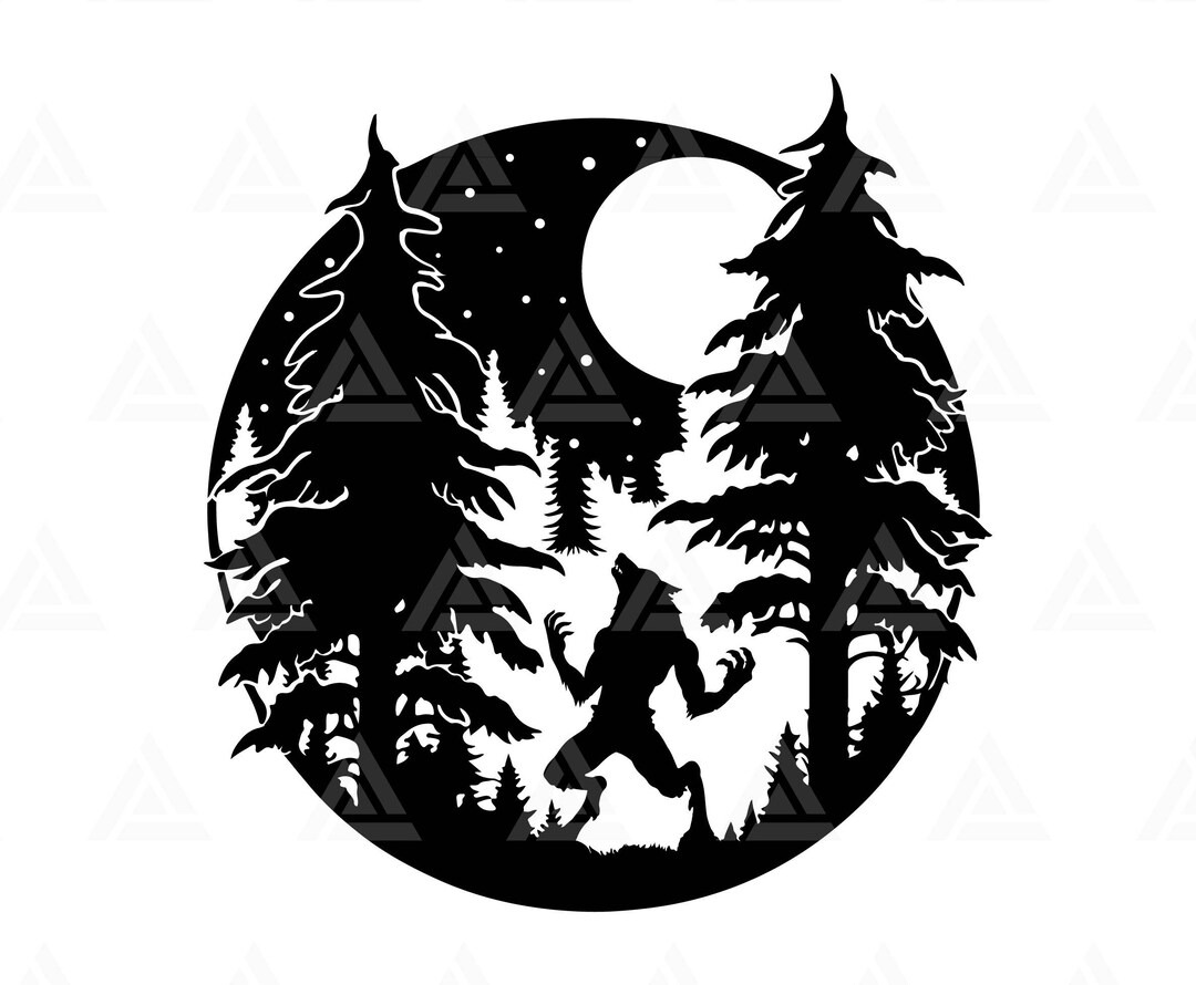 Werewolf Svg, Werewolf Png, Werewolf in Forest Clipart, Halloween. Cut ...