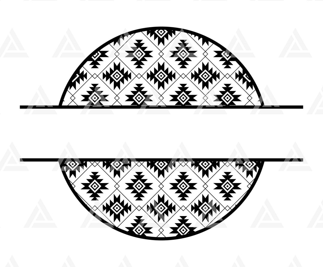 Aztec Split Monogram Svg, Tribal Name Frame, Navajo Pattern, Southwest ...