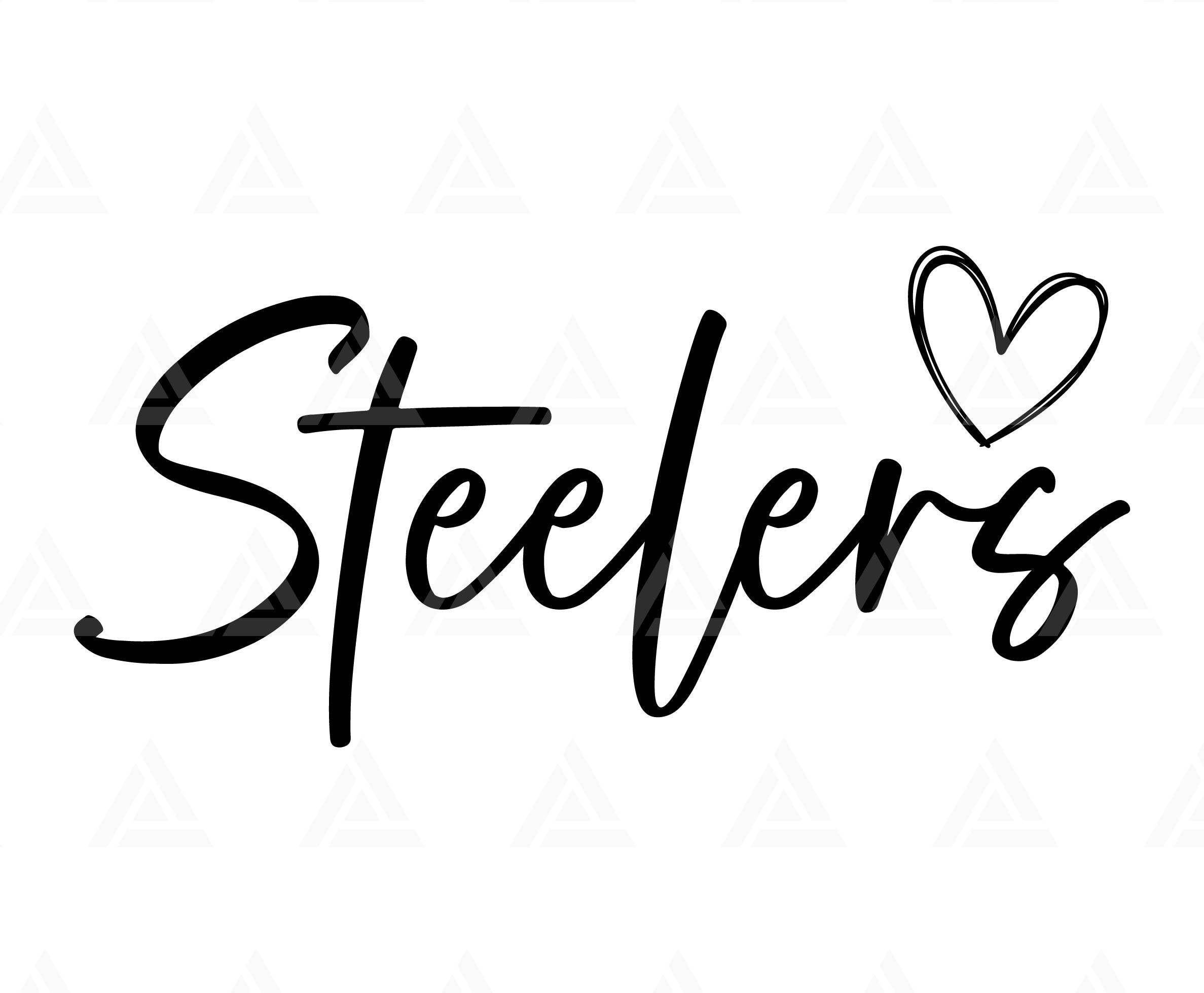 Steelers Script Heart Svg, Go Steelers Svg, Run Steelers Svg, Cheer Mom ...