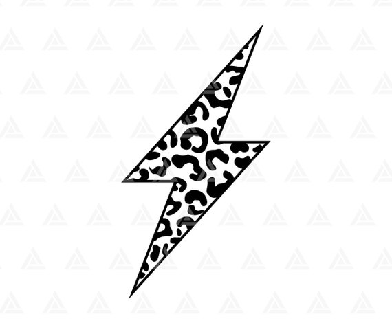 Leopard Lightning Bolt Svg Cheetah Print Thunder Bolt Svg - Etsy