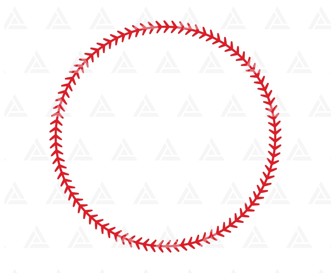 Baseball Stitch Circle Frame Svg, Baseball Monogram, Softball, Stitch ...