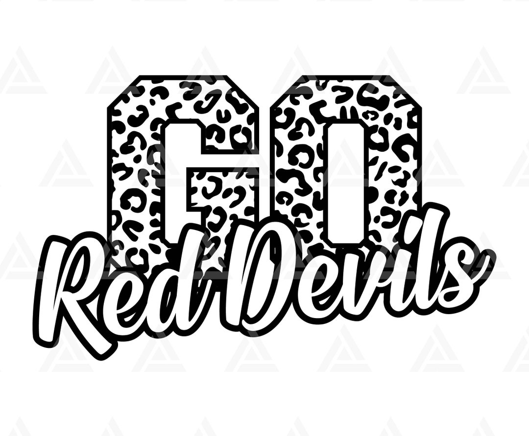 Go Red Devils Leopard Svg, Go Red Devils Football Svg, Run Red Devils ...