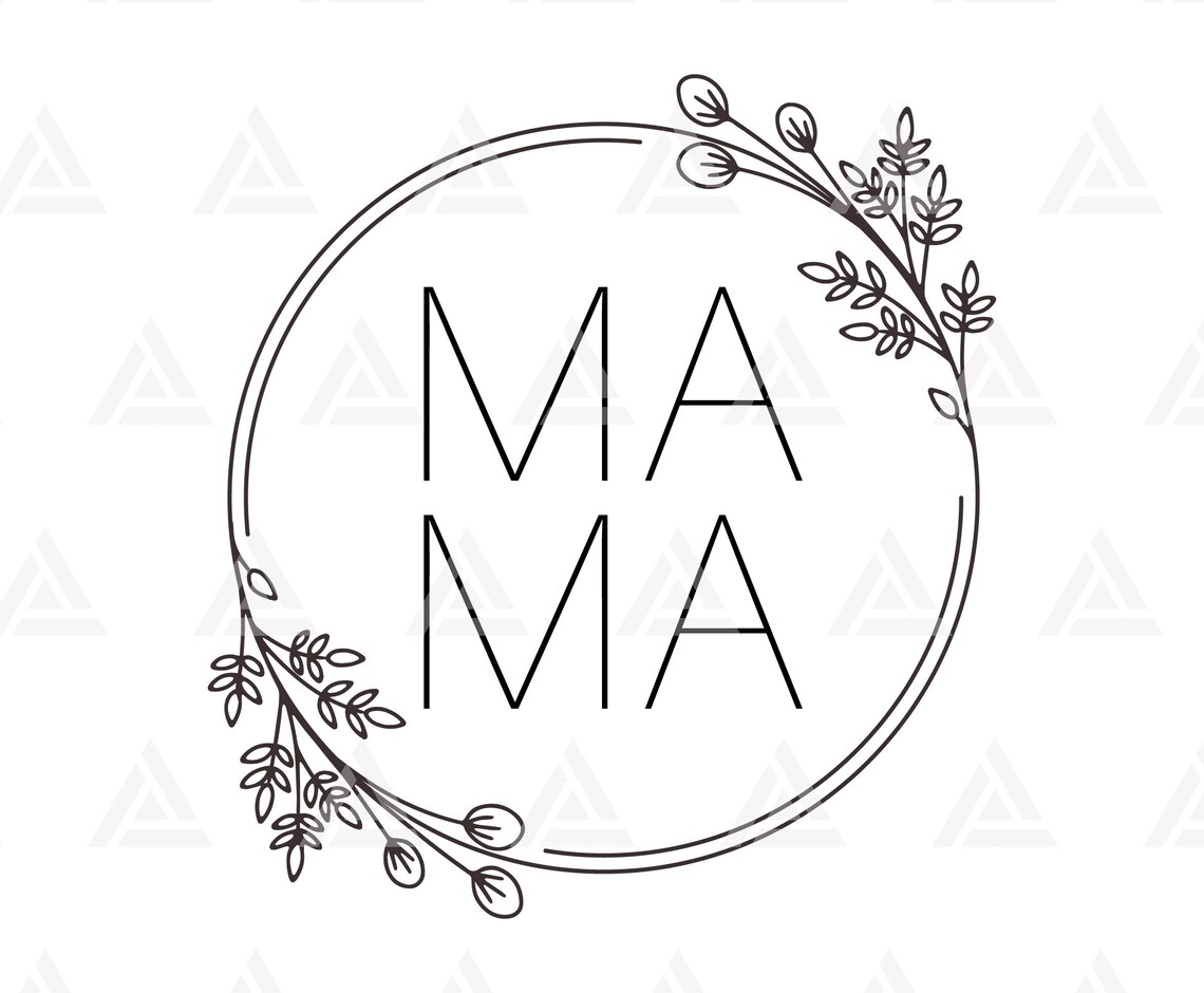 Mama Svg Floral Circle Frame Svg Flower Wreath Svg Leaf - Etsy