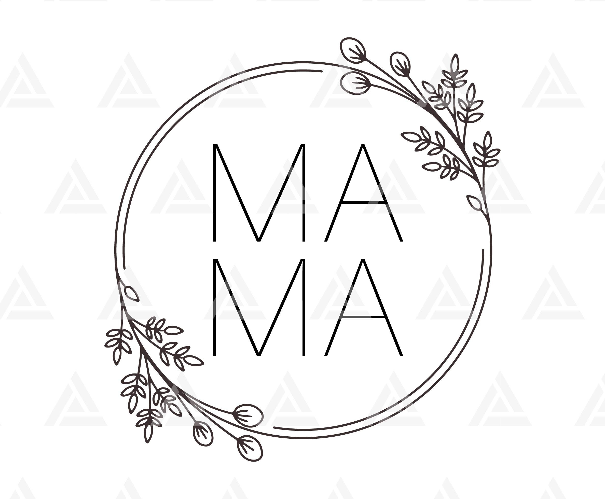 Mama Svg Floral Circle Frame Svg Flower Wreath Svg Leaf - Etsy